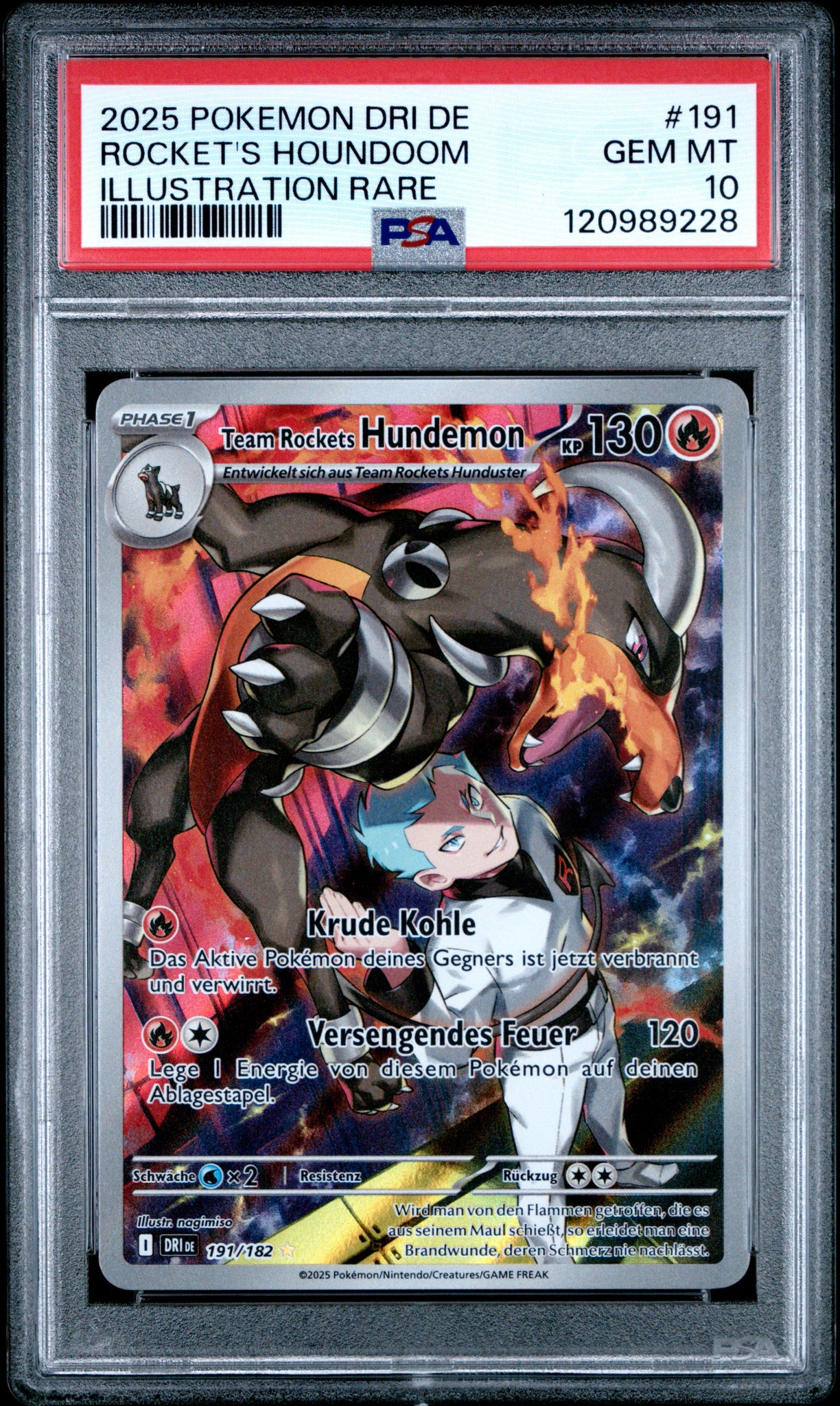 Rocket's Houndoom 2025 191 PSA 10 - German – 2Sleeve